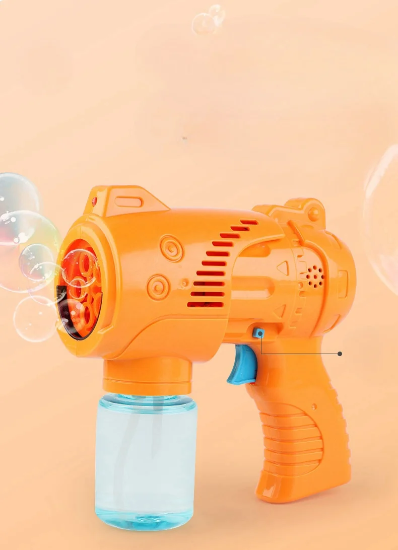 Allogogo Electric Soap Bubble Gun Machine 5 Holes Plastic Bubble Gun ...