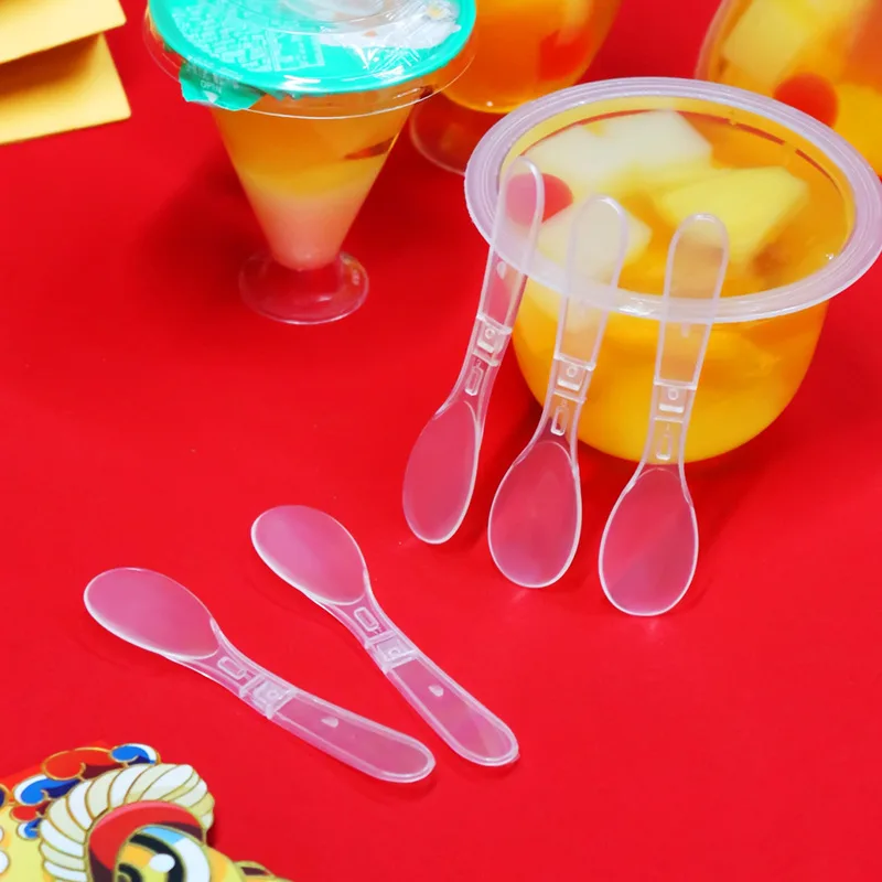 Disposable Clear Transparent Mini 88mm 115mm Plastic Foldable Spoon ...