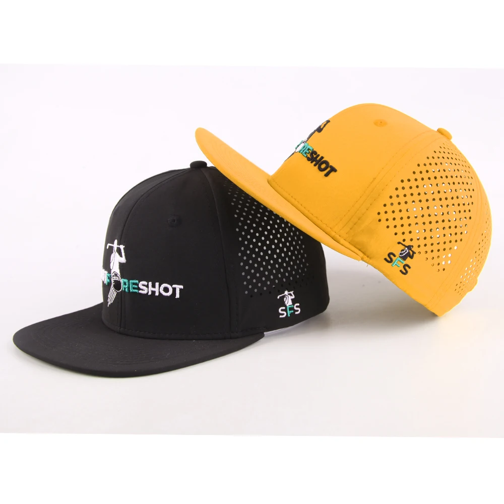 Custom 5 Panel Embroidery Logo Perforated Laser Cutting Hole Drilled ...