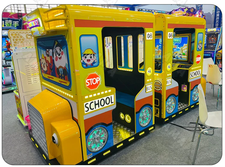 Super School Bus Theme Park Rides Arcade Game Machine Rocking Back and ...