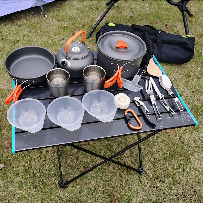 Winpolar Picnic Hiking Utensils Camping Cooking Set Cookware Portable ...