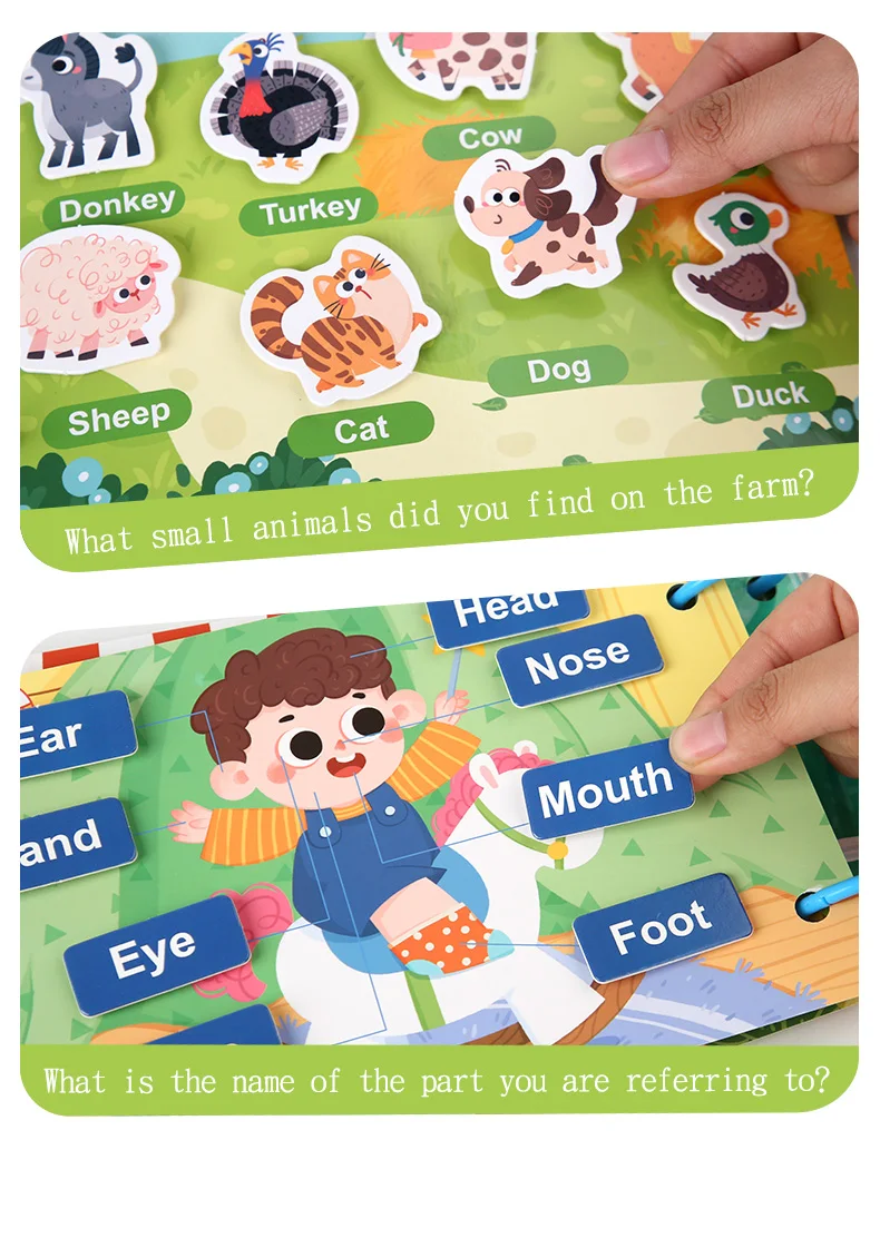 Toddler Quiet Book - Educational Magic Tape Activity Puzzle for Kids 2 ...