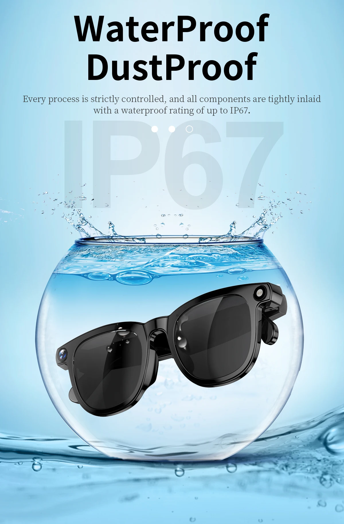 2025 CY01 Smart Glasses with AI Translation, 1080P Video, Waterproof ...