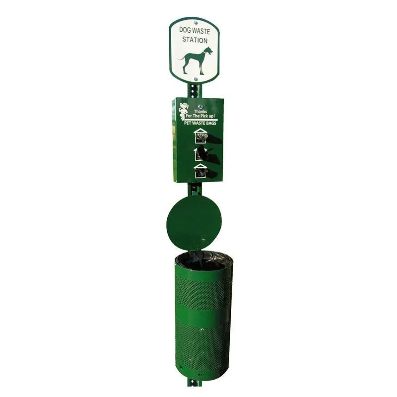 USA Style Outdoor Pet Waste Station with Pet Waste Bag Dispenser Dog ...