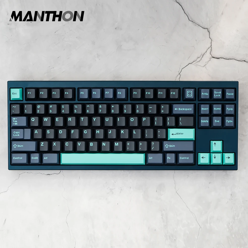 173 Keys Hammerhead Clone Keycap Cherry Profile PBT Keycaps Black Blue ...