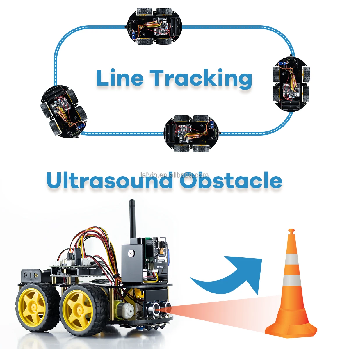 2023 LAFVIN Smart 4wd Chaiss Robot Car Kit - DIY & App Control