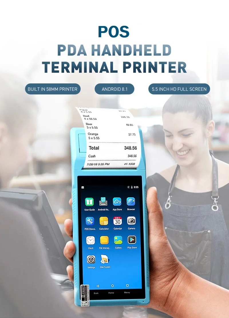 Smart Cashier Machine - Handheld POS Device with Printer