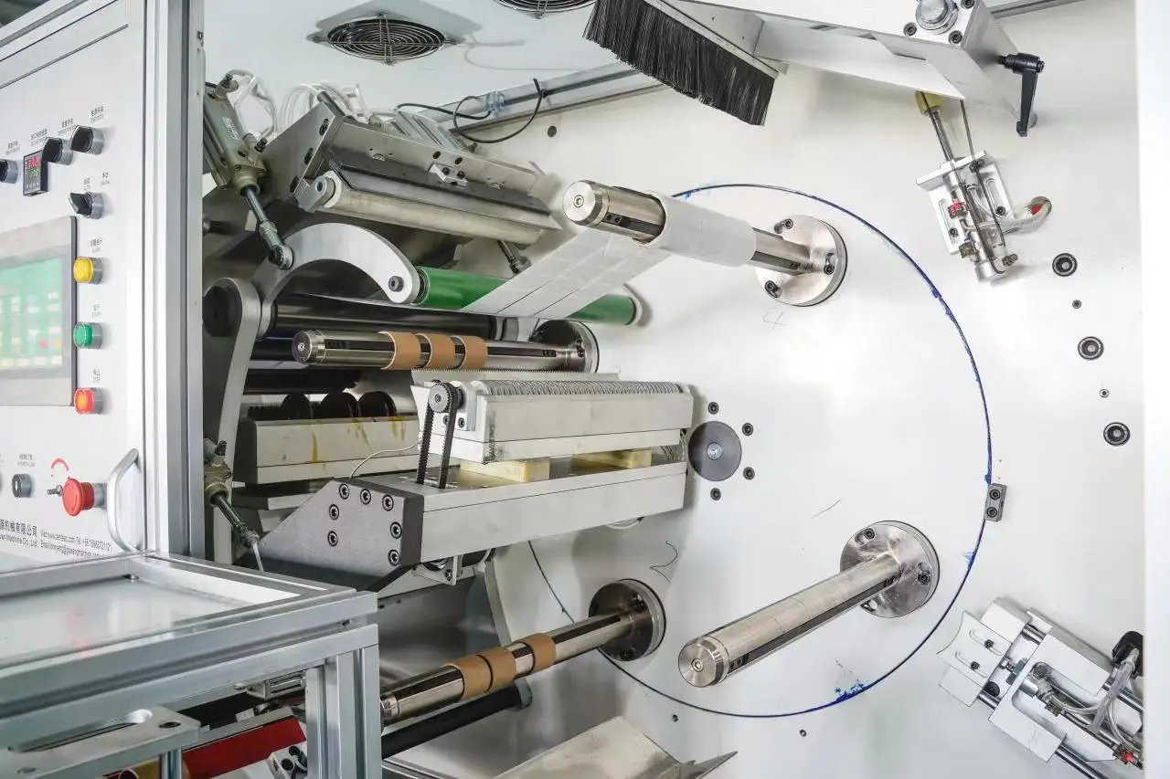 Die Cutting with 4 Shaft Turret Rewinding Machine - Easy to Operate