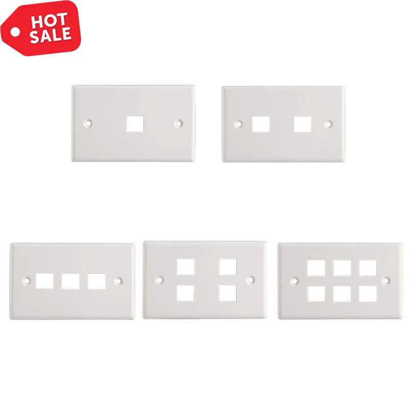 Lan RJ11 RJ45 Panel Keystone Faceplate 45 Jack 1 2 Port 86 US Type ...