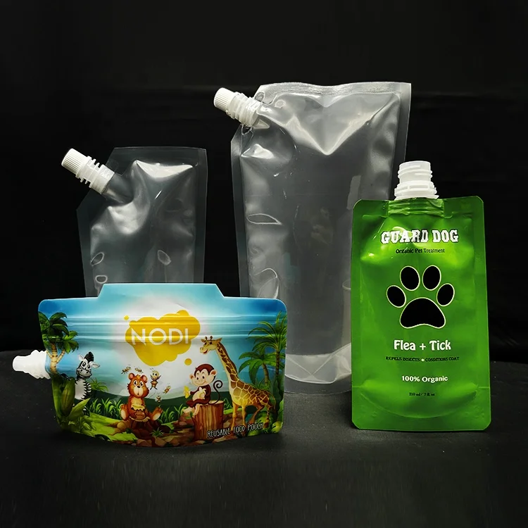 Customized Biodegradable Pet Plastic Packaging Pouch With Nozzle Food ...
