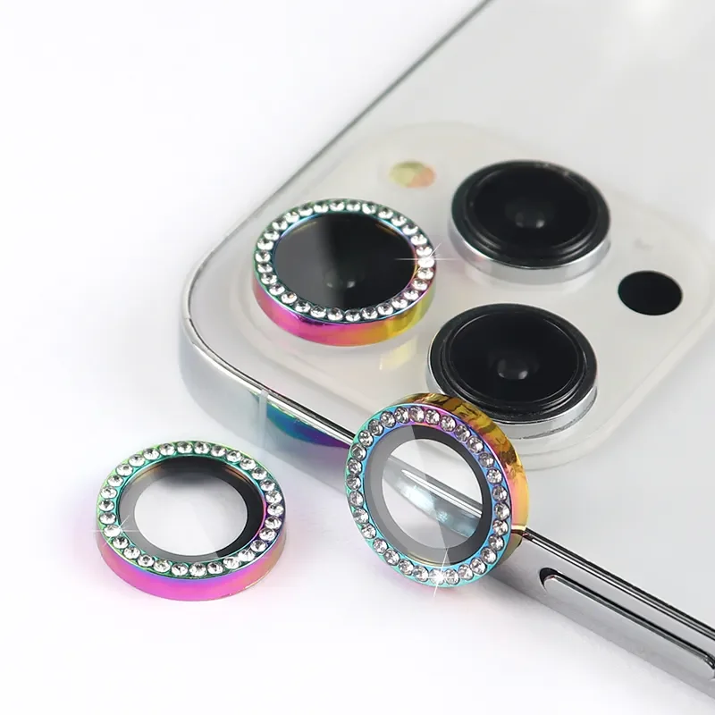 9h Luxury Diamond Eagle Eyes Lens Tempered Glass Film For Iphone 15 14 ...