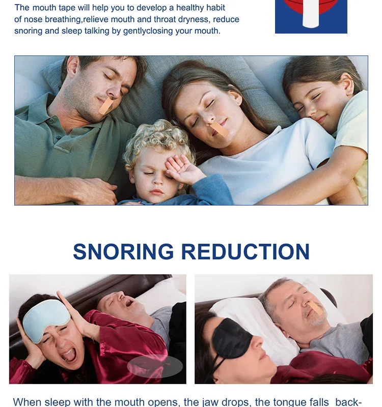 Custom LOGO Better Stop Snoring Relief Mouth Tape for Adults Improve ...