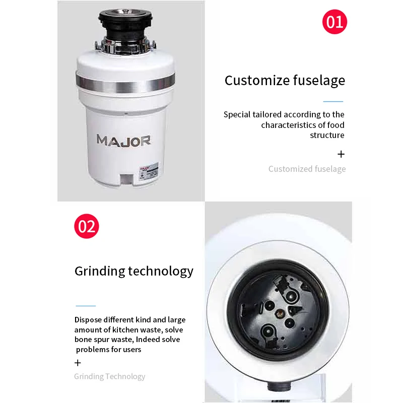 Kitchen Garbage Disposal Machine Disposer Food Waste Processor - Buy ...
