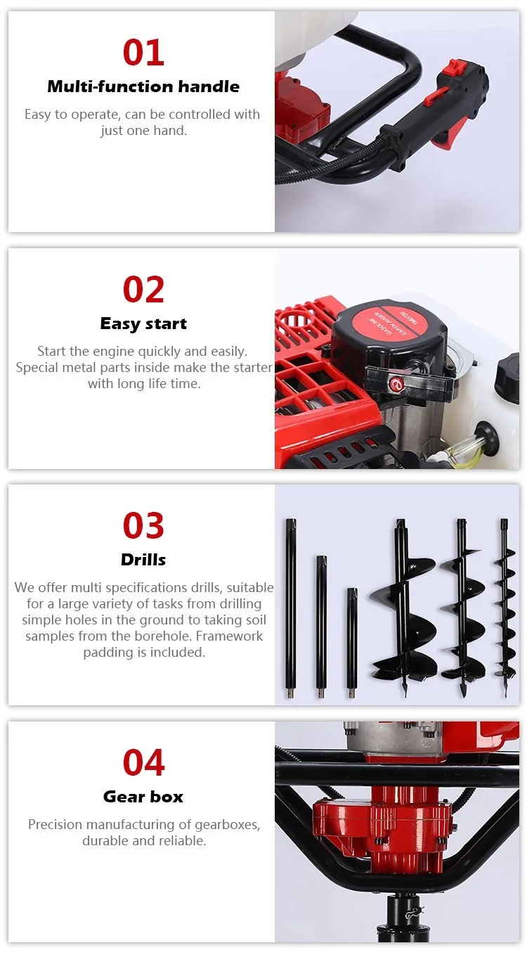 High Quality 72cc Manual Earth Augers - Efficient Digging