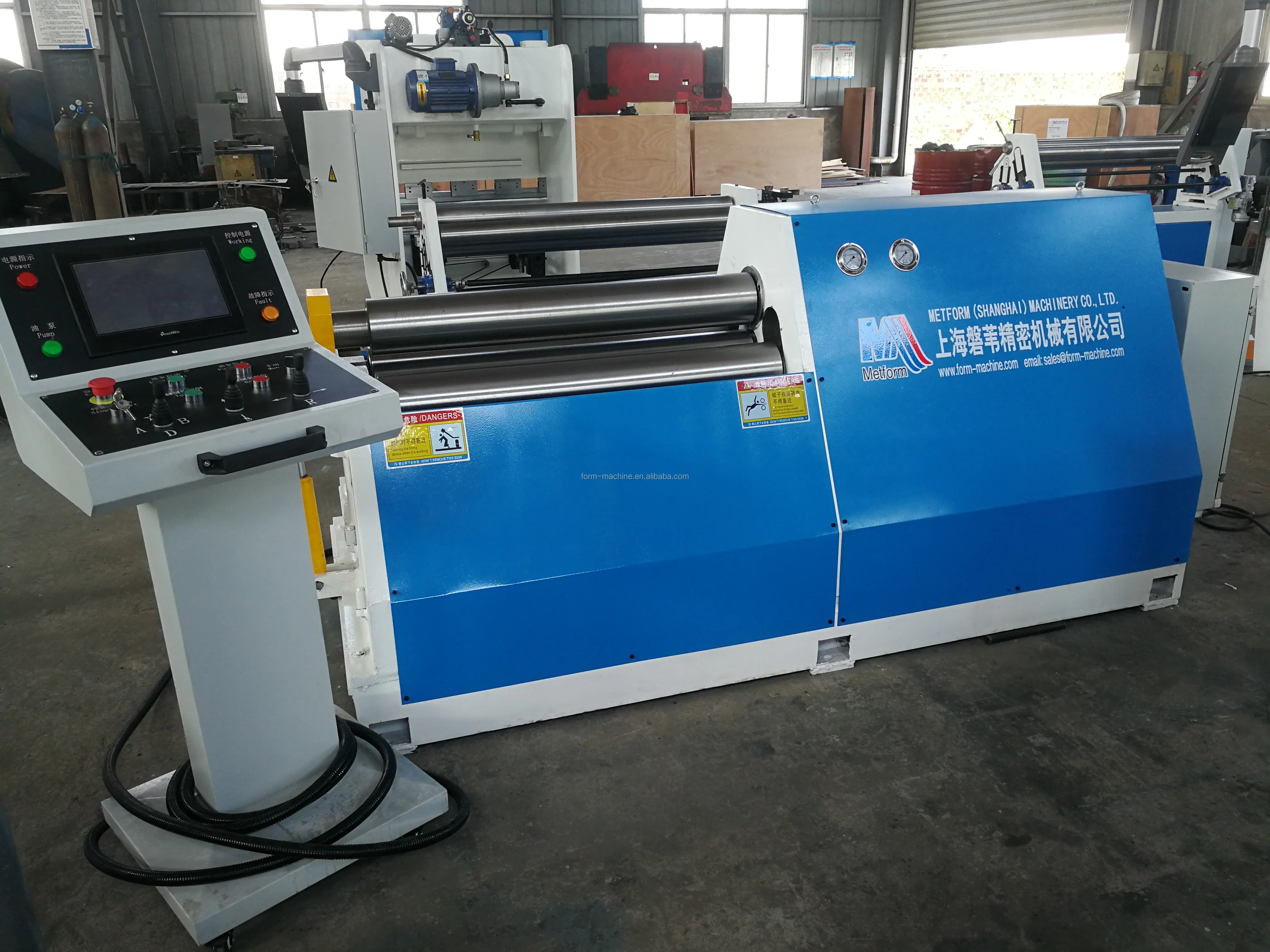 W12 CNC 4 Four Rollers Hydraulic 4 Roll Plate Bending Machine with DDP ...