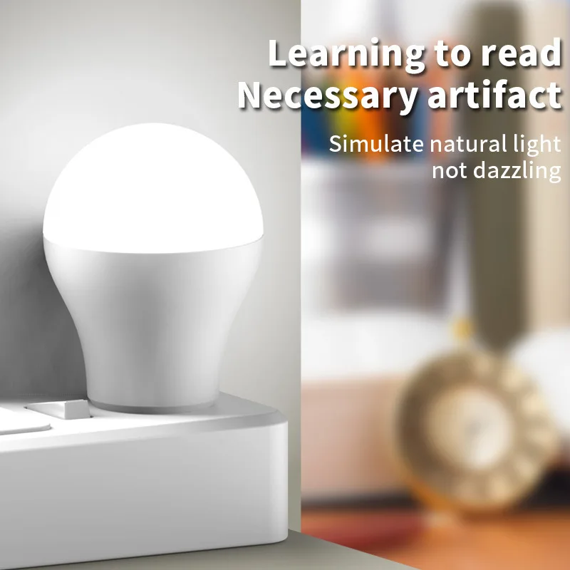 Mini Bulb Shape Led Light Usb Night Light Power Bank Portable Mini Home ...