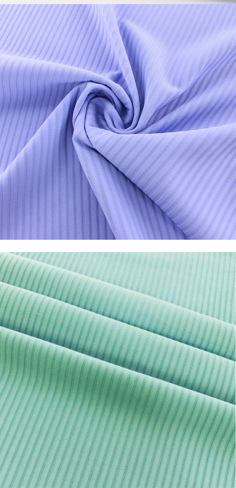 Wholesale Soft Spandex Knitted Swim 2/2 Rib Knit Texture Fabric Organic ...