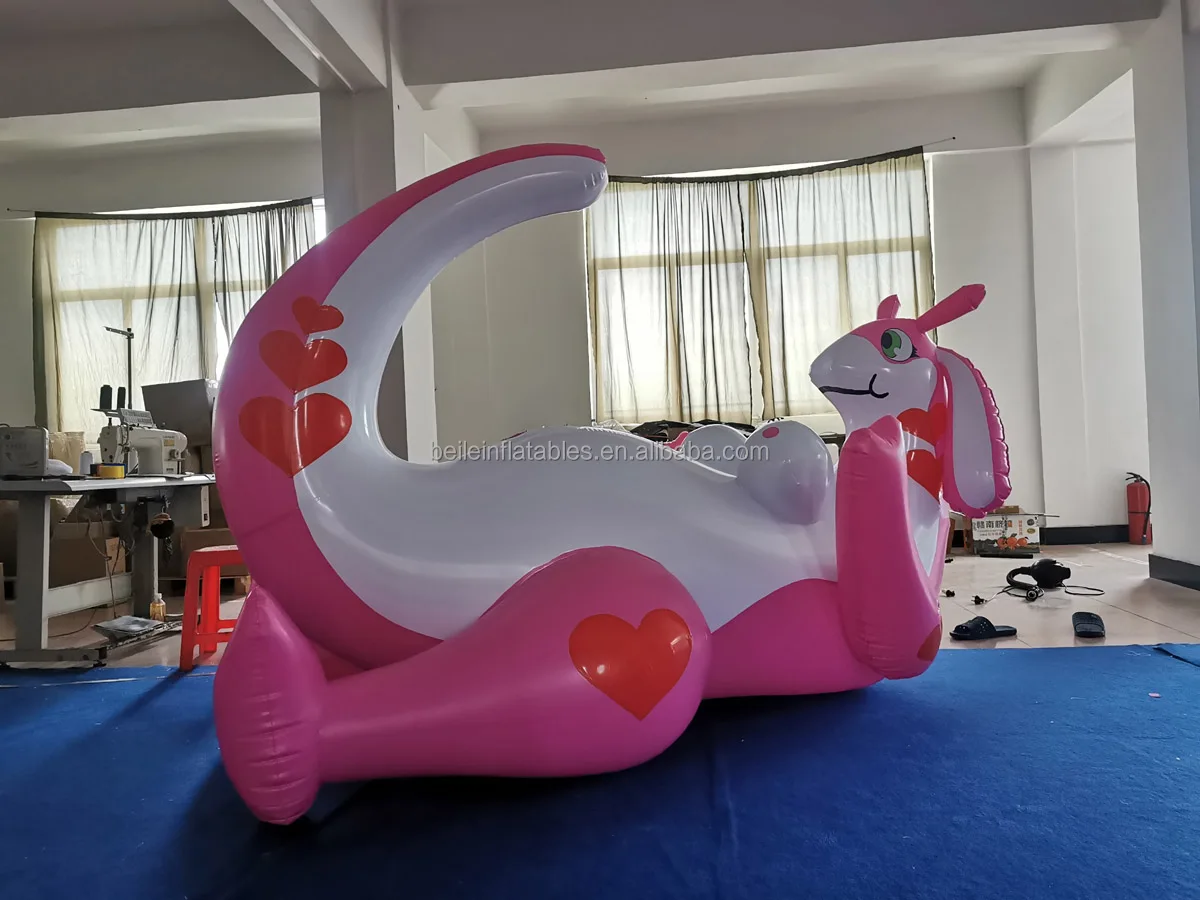 Customized Pvc Inflatable Lie Down Pink Dragon With Sph
