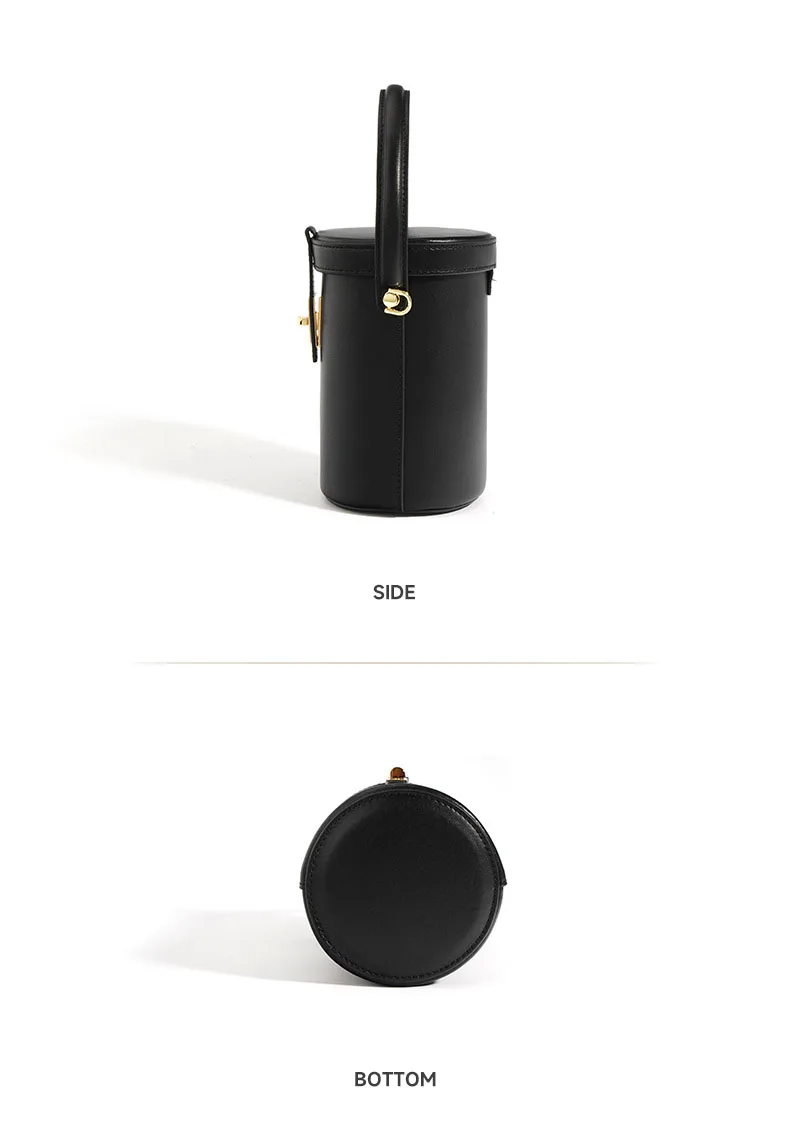 Fashion Brand Trend Genuine Leather Women Boston Handbag Cylinder ...