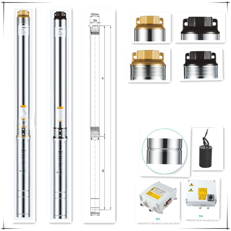Deep Well Submersible Screw Oil Type Submersible Spring Water Pump With ...