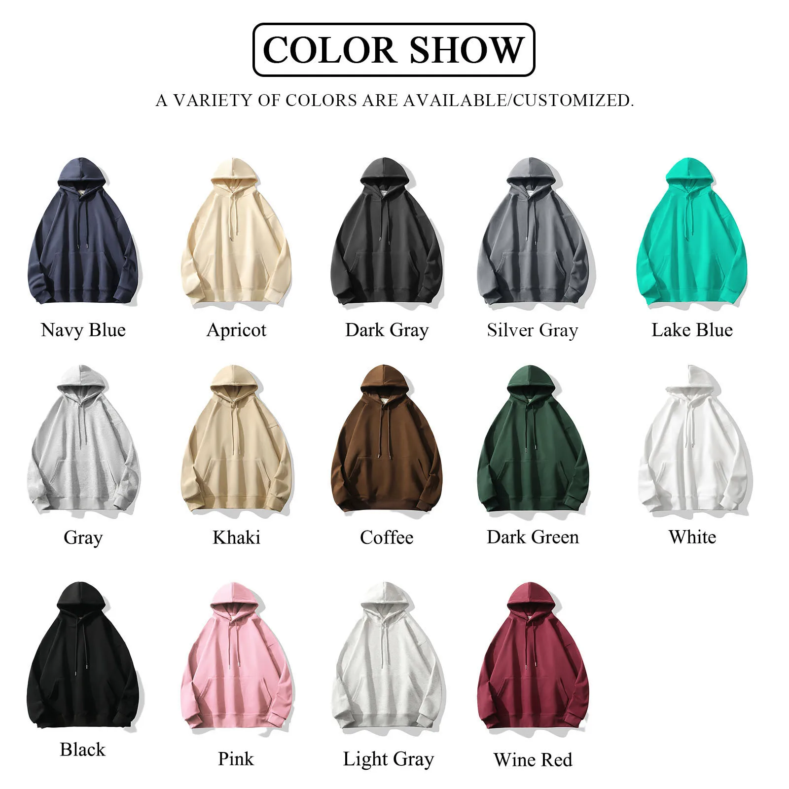Men's Customized Soft Casual Solid Color Hoodies Cotton Lightweight ...