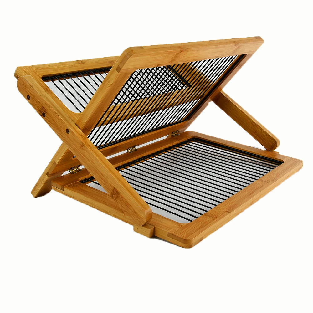 Eco-friendly Wood Folding 2-tier Kitchen Collapsible Drainer Bamboo ...