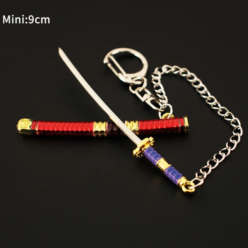 Zoro Sword Anime One Piece Katana Keychains 9cm Metal Katana KeyChains ...