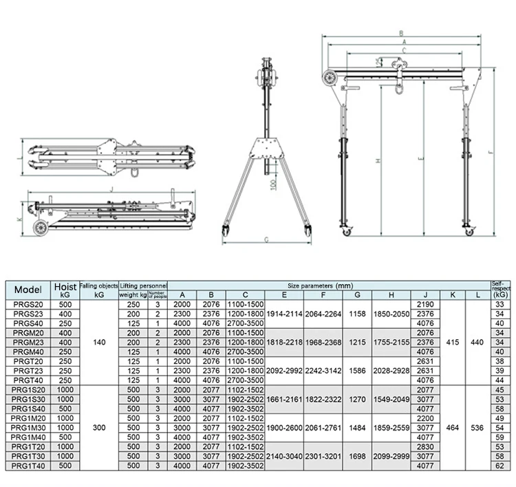 Portable Crane 500kg 1t 2t 3t 5t Adjustable Height Small Aluminum Gantry Crane - Buy Aluminum ...