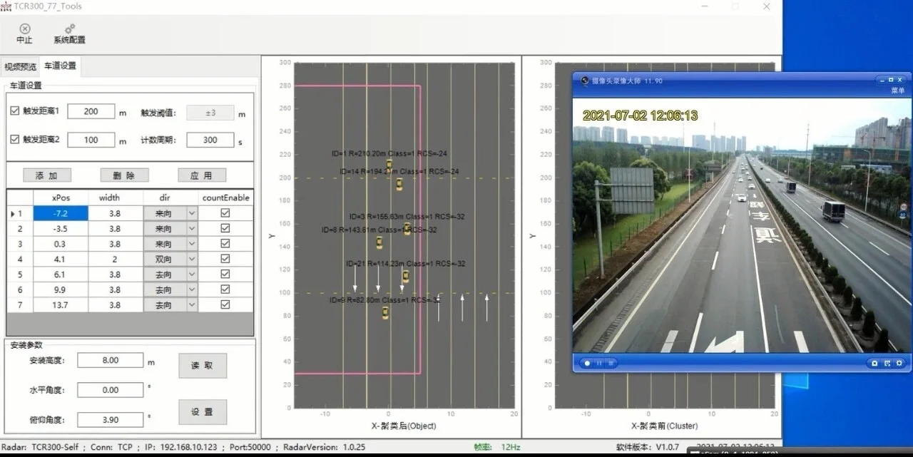 TCR300 77ghz Mmw Traffic Flow Radar - Monitor Multiple Lanes