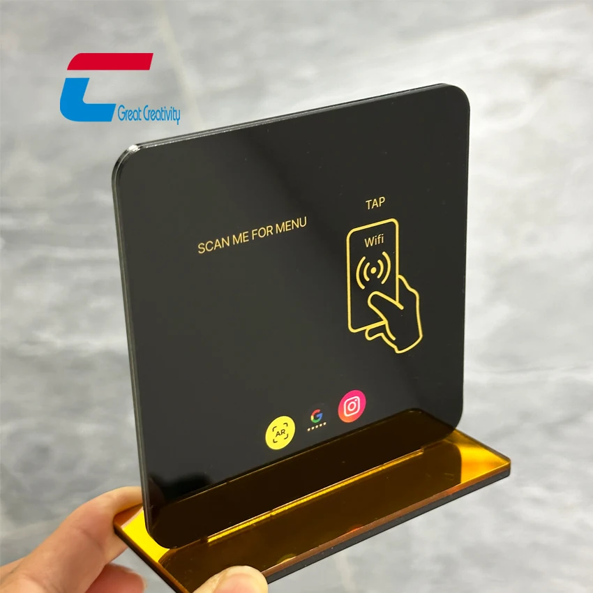 Custom NFC Menu Stand - Enhance Instagram, Yelp, Google Reviews