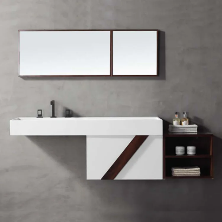 Modern Wall Mounted Bathroom Vanity Top with Stone Sink