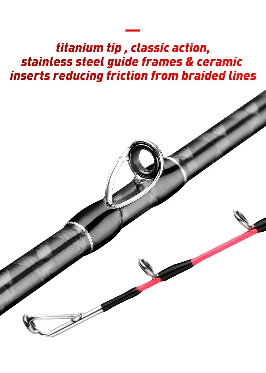 JOHNCOO OSCART 170cm Fast Action Titanium Tip PE0.3-3# Octopus Fishing ...