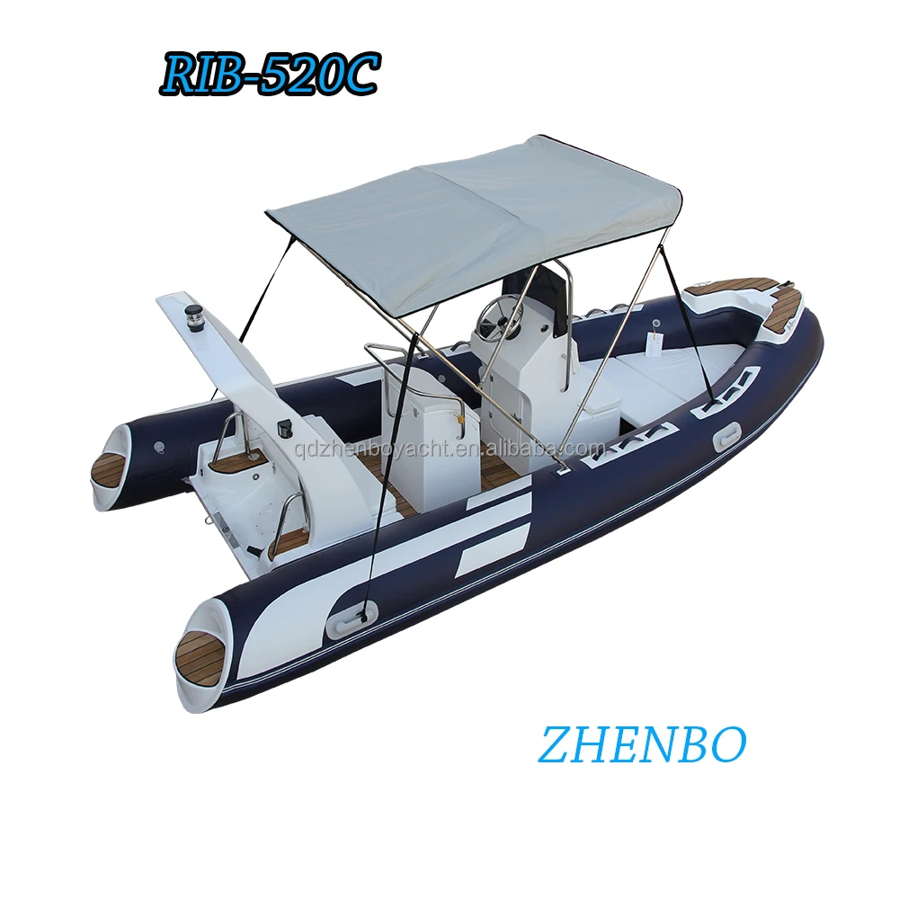 Rib Boat With Outboard Engine Hypalon/pvc Inflatable Rib Boat 520c ...