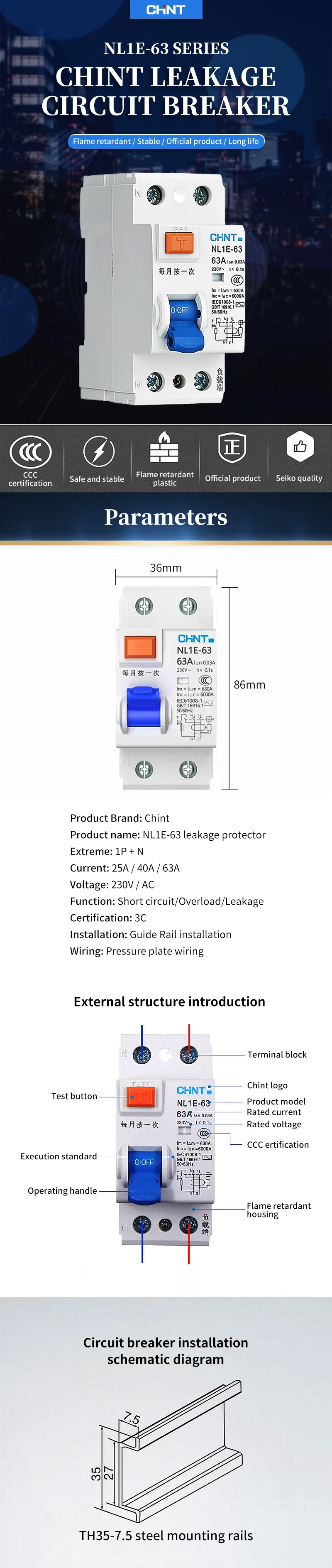 CHINT RCOB - Reliable Circuit Breaker for Overload Protection
