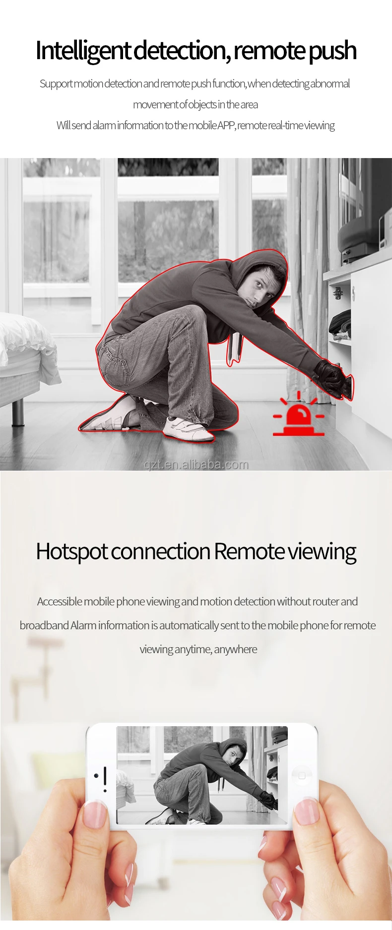 Qzt Mini Wifi Camera Wireless Hd 1080p Indoor Home Security Micro ...