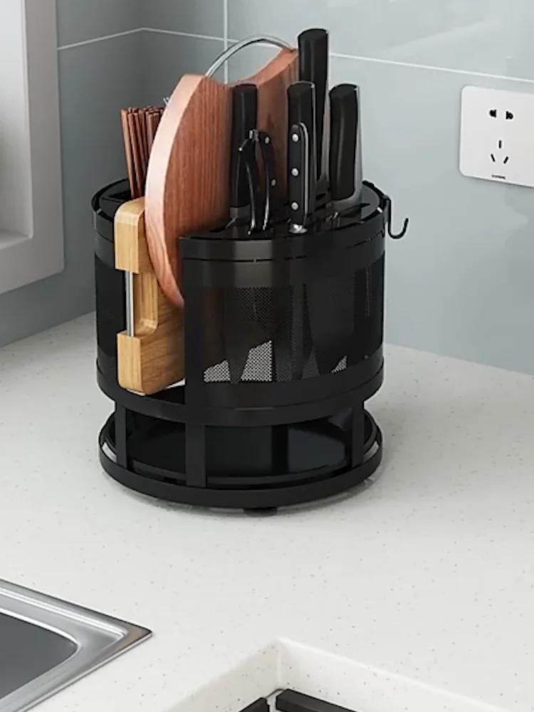360 Rotatable Knife Rack Chopsticks Cage Drain Rack Chopping Board ...