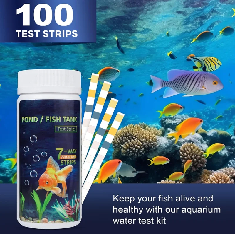 7 in 1 Aquarium Test Strips Fish Tank Water Quality Test Paper ...
