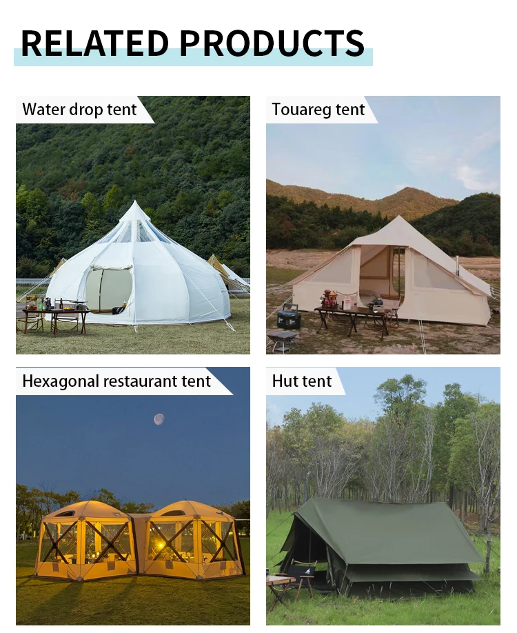 Boteen Hot Selling Luxury Glamping Bell Tent Double Oxford Cloth ...