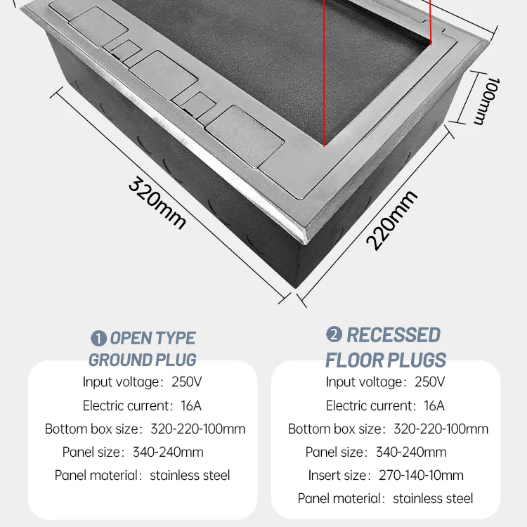 Multifunctional Combination Ground Socket Six-position Open Floor Eu ...