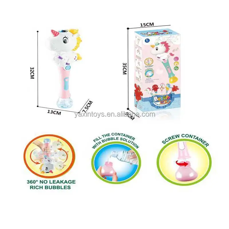 Battery Operated Bubble Machine With Led Light And Music Unicorn ...