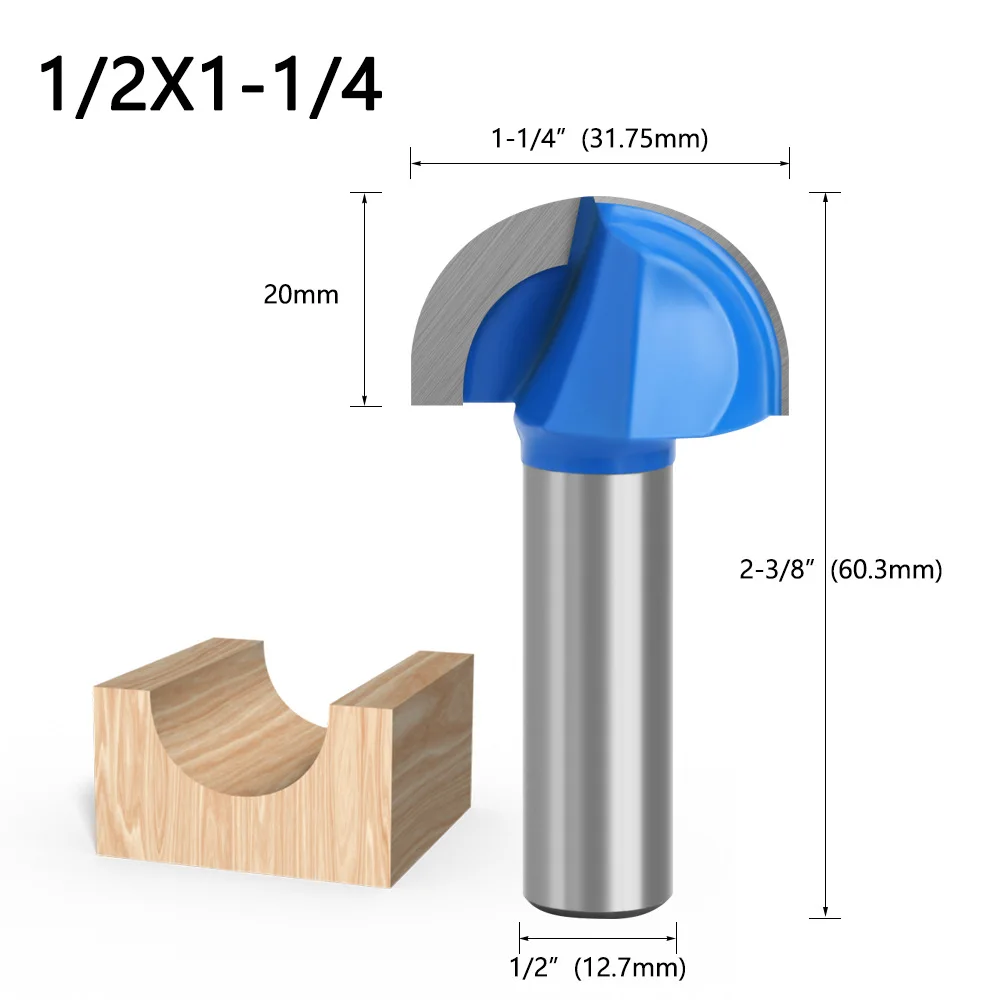 12mm Woodworking Half Round Floating Lace Round Bottom Router Bit