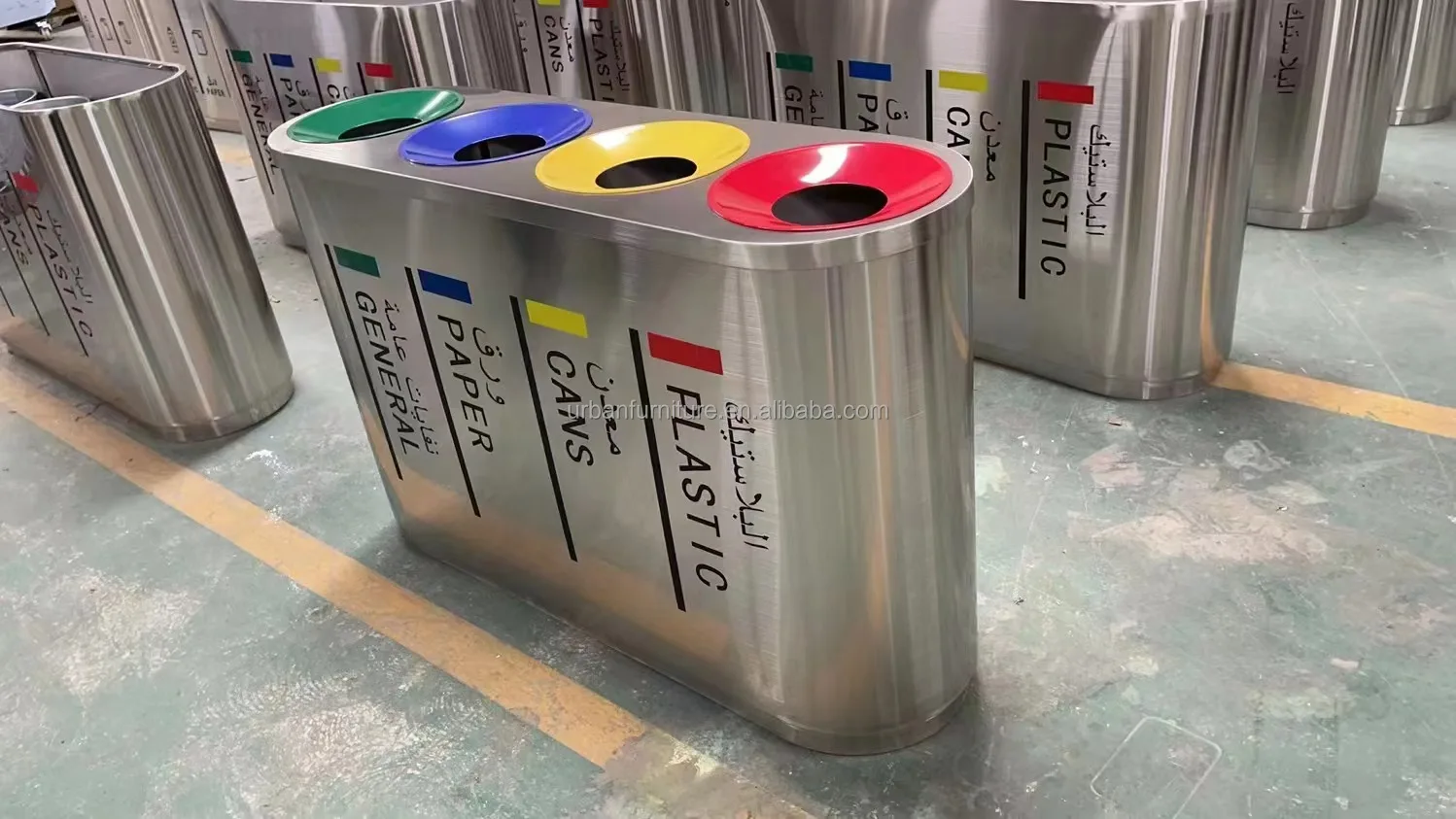 Hot Sale Large Garbage Bins Indoor Outdoor Public Waste Recycled Trash ...