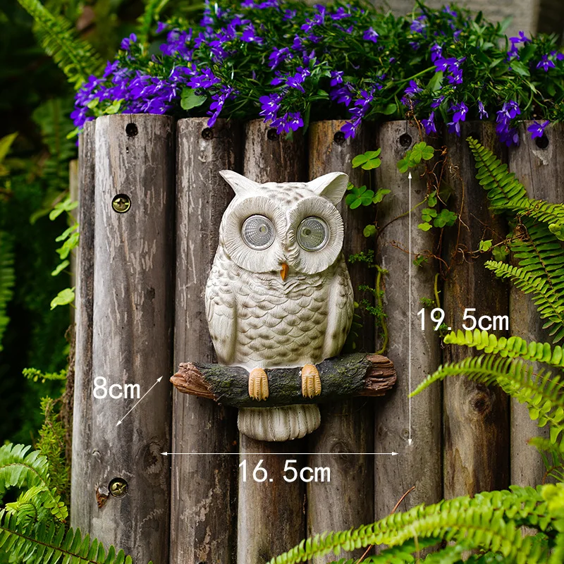Owl Statues Tree Sculptures Outdoor Garden Statues Solar Light Owl Tree ...