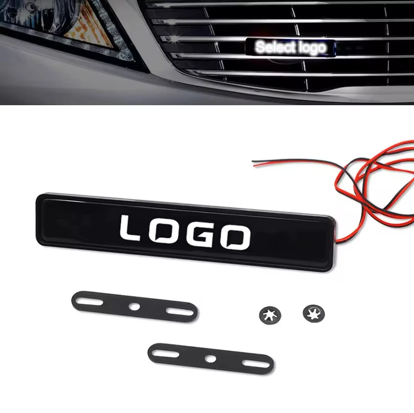 Car Sticker Front Grille Emblem Led Decorative Lights Car Exterior ...