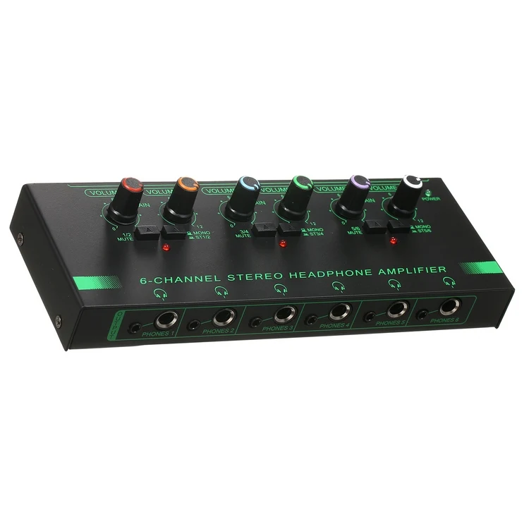 6-Channel Stereo Headphone Amplifier Compact 6 Channels Mini Audio ...