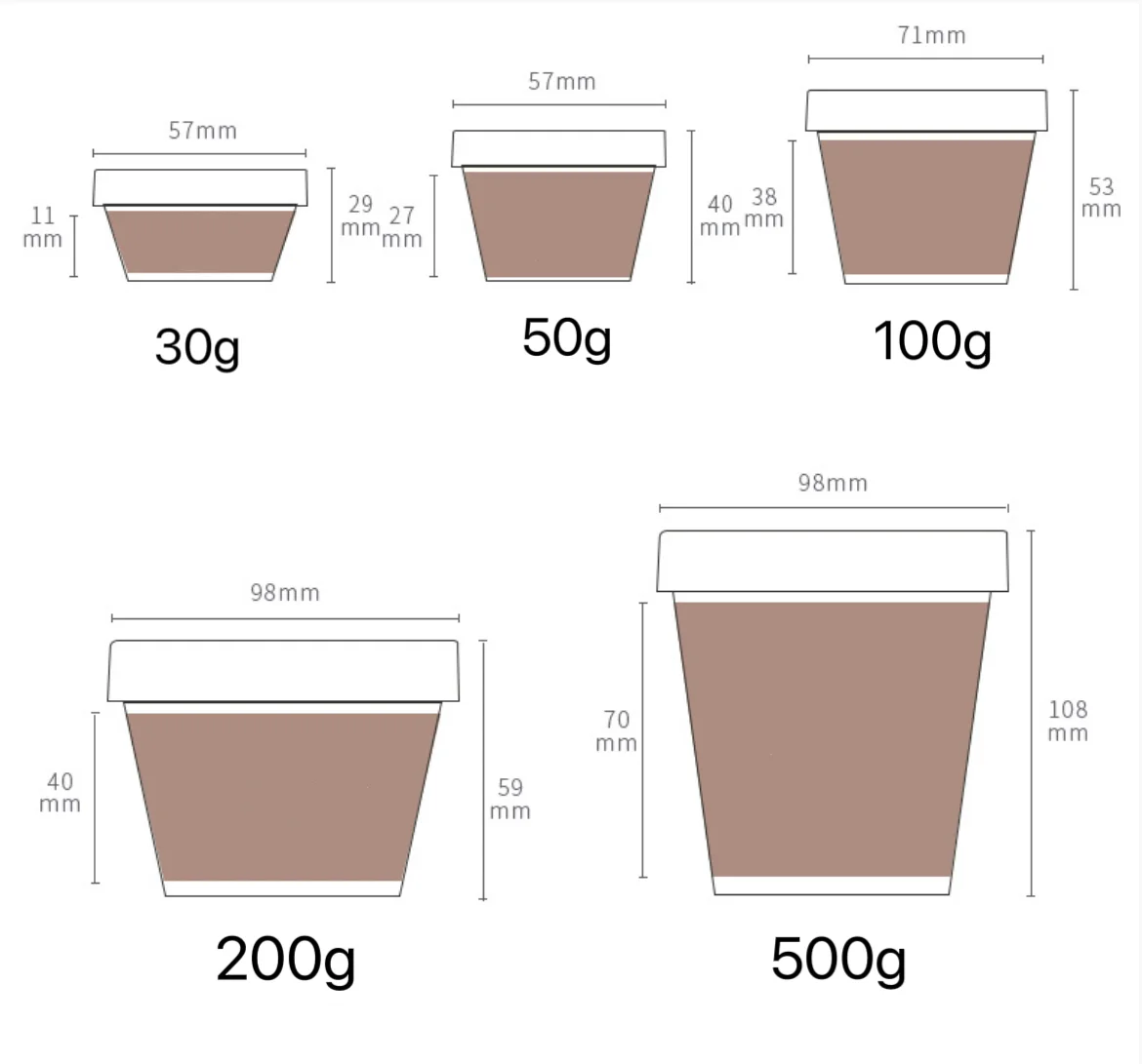 100g 200g 250g 500g 8oz Colored Frosted Cosmetic Jar Plastic PP Empty ...