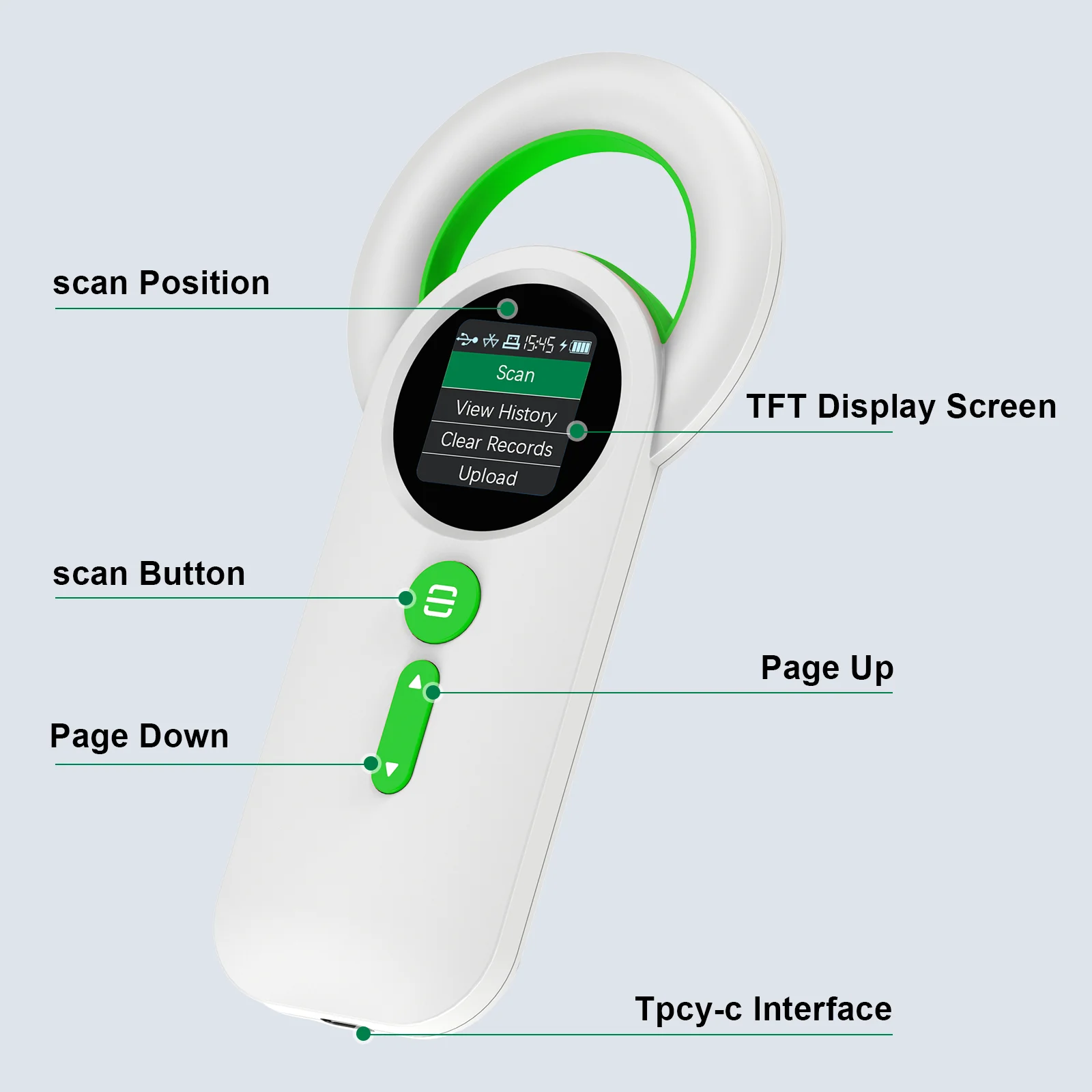 Symcode MJ-Q30 Microchip Reader - Reliable Animal RFID Scanner