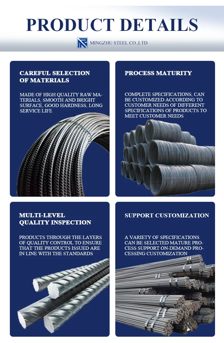 ASTM Gr40/50/60 Deformed Steel Bar/Rebar 6mm 8mm 10mm 12mm Building ...