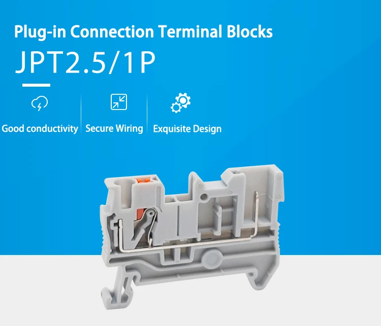 WKDQ PT2.5/1P Din Rail Plug in Connection Spring Terminal Block