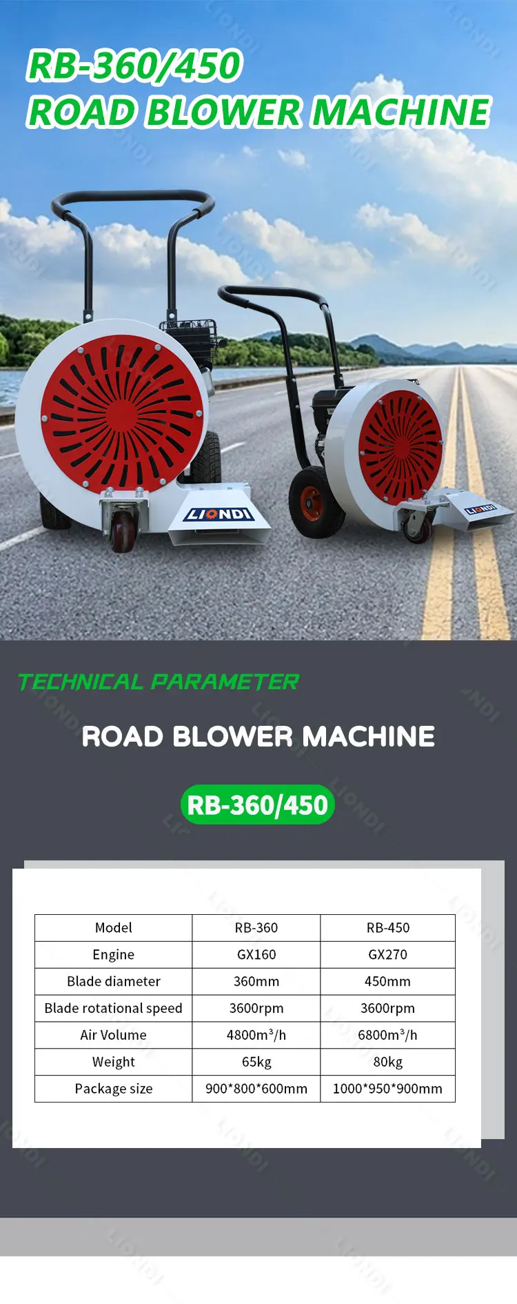 Liondi Concrete Road Blower - Efficient Road Cleaning Tool